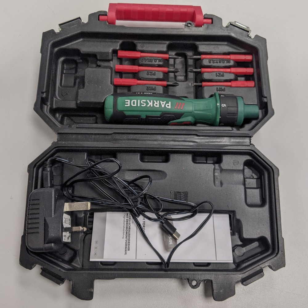 Pre-owned Parkside Cordless Screwdriver with Torque (Carrier Case ...